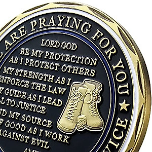 Police Officer Challenge Coin Saint Michael Prayer Gift Thank You For Your Service