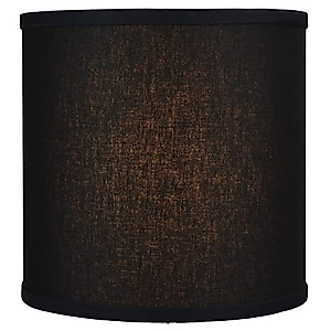 FenchelShades.com 10" Top Diameter x 10" Bottom Diameter 10" Height Fabric Drum Lampshade Spider Attachment (Linen Black)