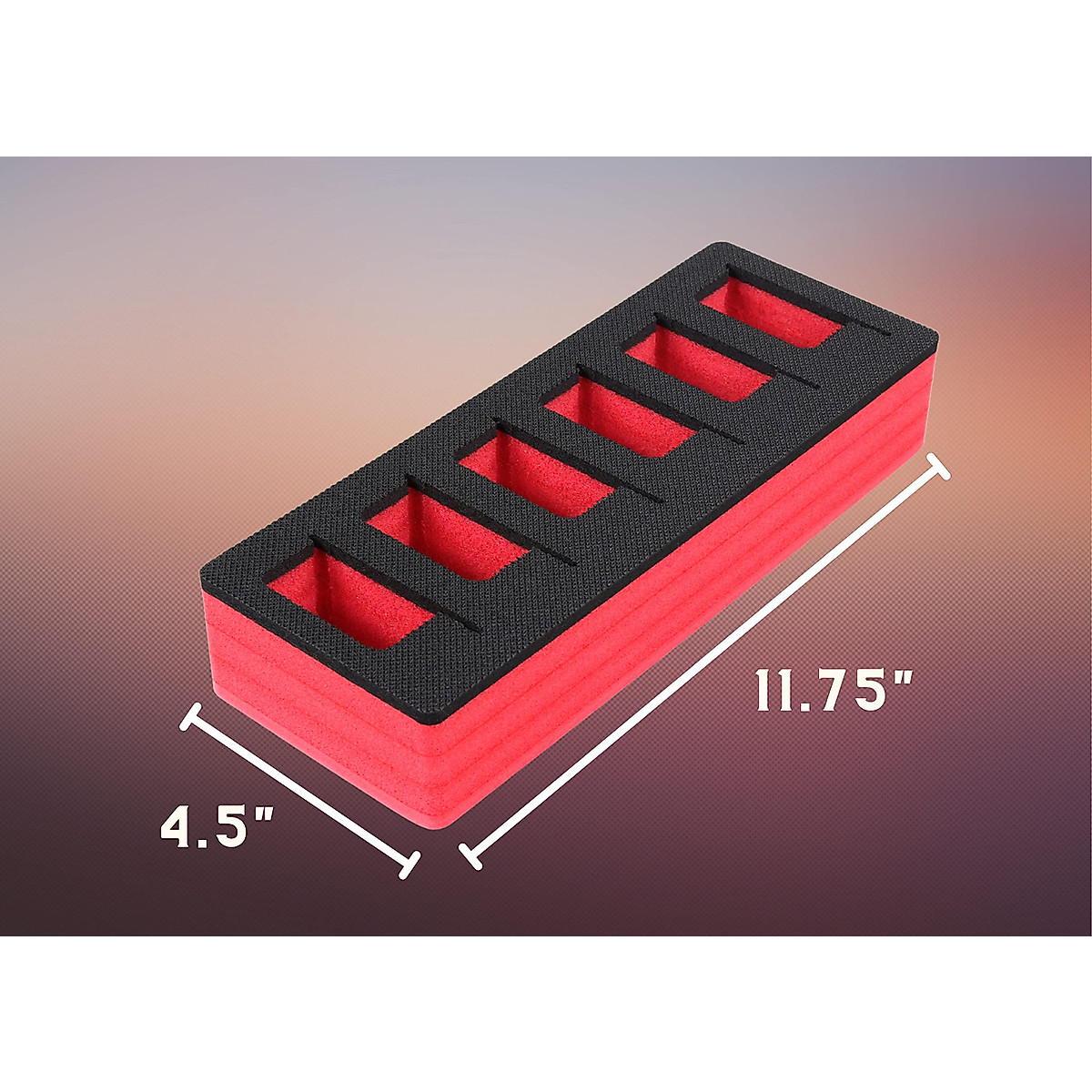 Polar Whale Cocktail Capsule Drawer Organizer Tray Red and Black Foam Insert Compatible with Bartesian for Kitchen Home Bar Party Waterproof Washable 6 Compartment 4.5 x 11.75 Inches