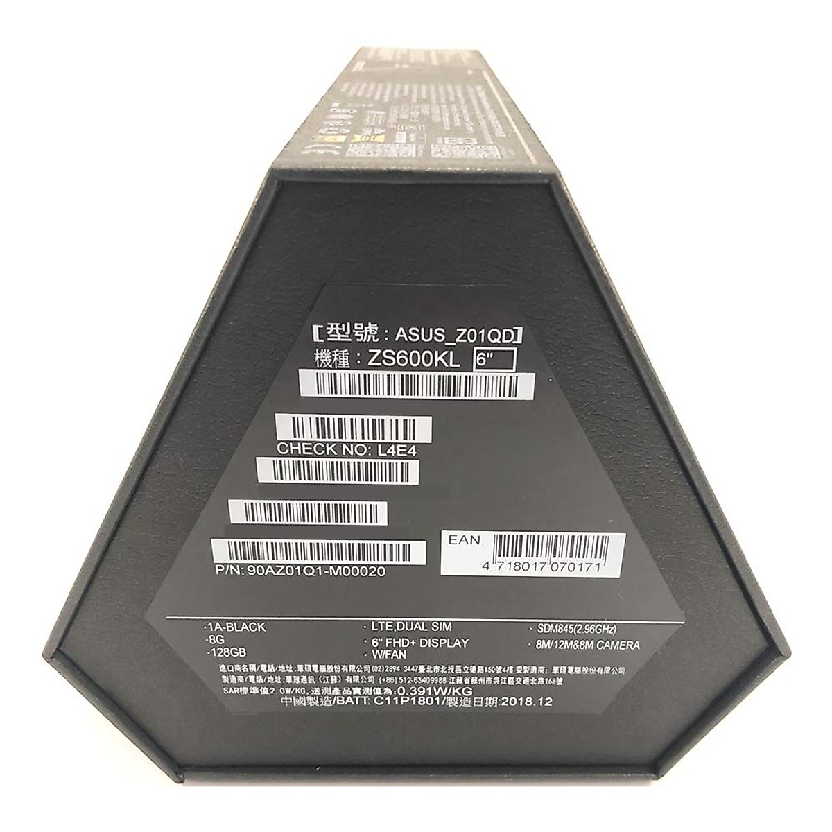 ASUS ROG Phone (ZS600KL) 6.0 inchs with 8GB RAM / 128GB Storage, (GSM ONLY, NO CDMA) Factory Unlocked International Version No-Warranty Cell Phone (Black)