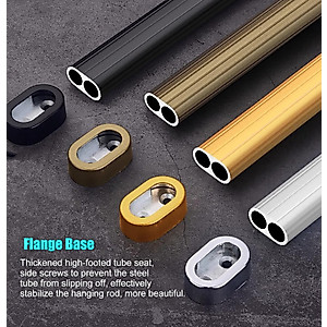 Wall Mounted Aluminum Closet Bar for Hanging Clothes 24 28 30 34 36 38 40 46 50 Inch Long, Detachable Clothes Hanging Rod Pole Wardrobe Storage Clothing Organizer Rack System Kit (Color : Silver, Si