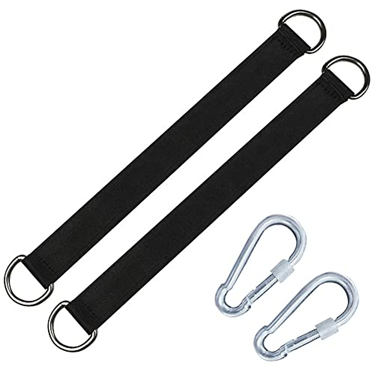 ROPECUBE 2 PCS Tree Swing Straps Tree Swing Hanging Kit Maximum Load Capacity is 2200 pounds with Two Heavy Duty Carabiners (Stainless Steel) for Swing Seat, Plank, Camping Hammock