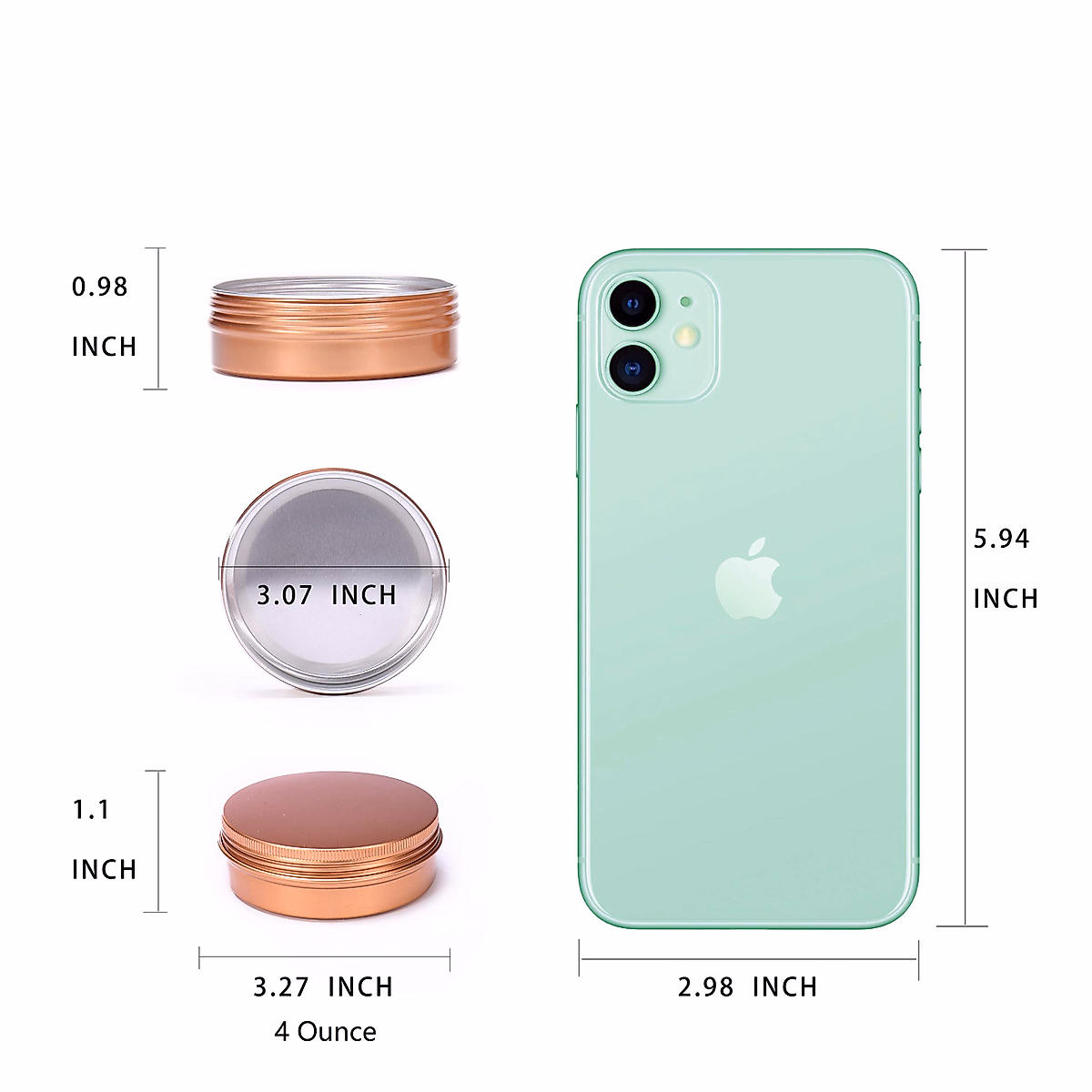 LIYAR 4oz Cans Tin Aluminum Metal Tin 24 Pack Metal Container Jars Aluminum Round Tins with Screw Lids for Salve, Spices or Candies(Pastel Orange)