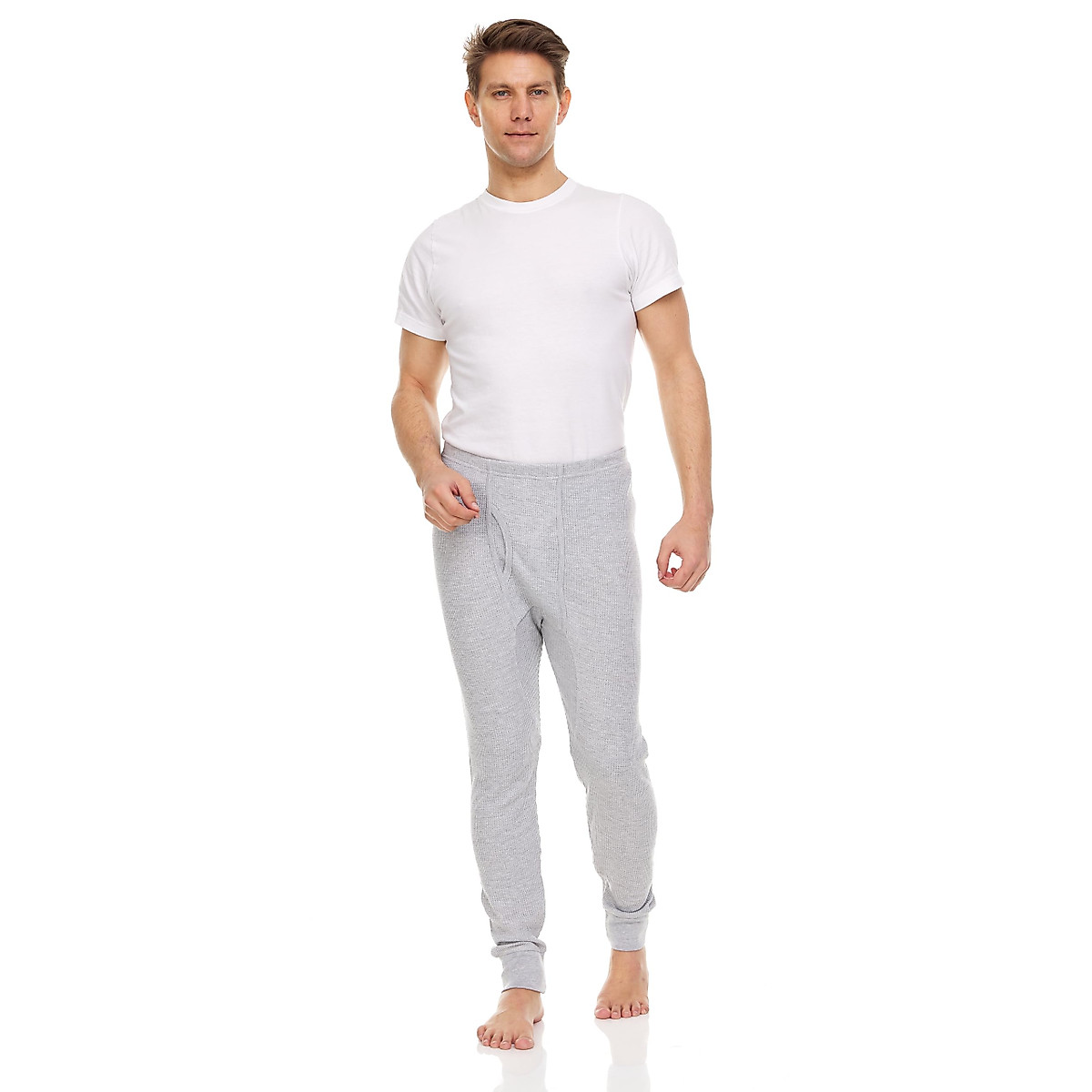 Mens Thermal Long John Pants - Thermal Bottom Base Layer for Tshirts & Jackets - Lightweight Thermal Underwear Mens - 3 Pack