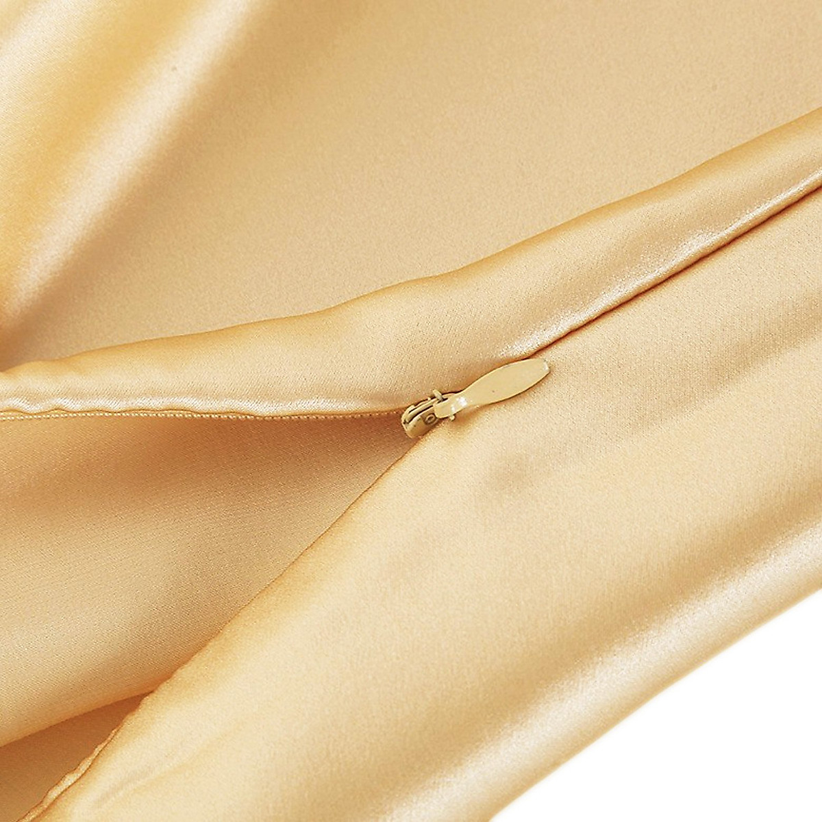 Hodeco Nature Silk Pillowcase 14x20 Inches Champagne Double Side 19 Momme Thick Silk Pillowcase for Hair and Skin 36x51CM 100% Mulberry Silk Bed Pillow Cover Toddler Size, Golden, 1 Piece