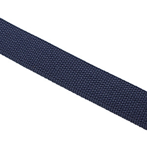 Canvas Web Belt Military Style with Antique Brass Buckle and Tip 50" Long (Navy)