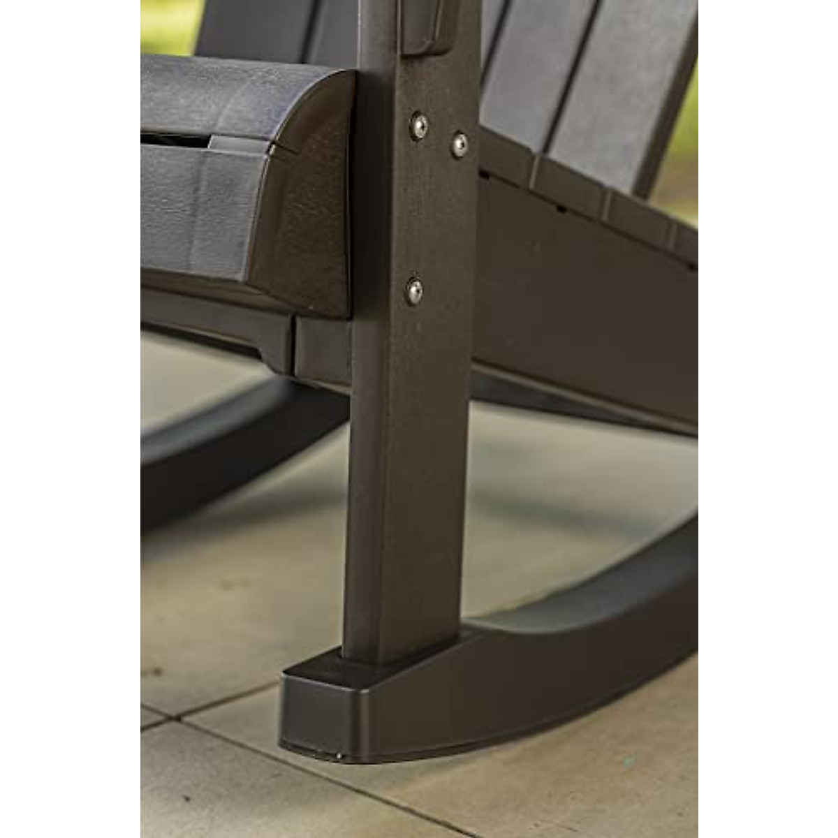 Keter Adirondack Rocker Resin Outdoor Furniture Patio Chair -Perfect for Porch, Pool, and Fire Pit Seating, Dark Grey