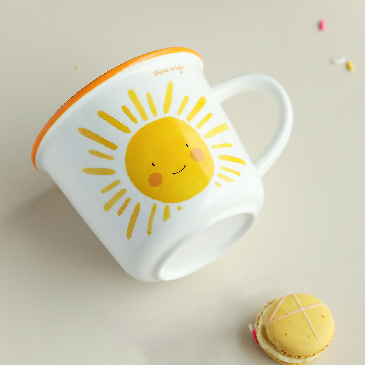 TREEWOO Cute Sunshine Mug 12oz Good Morning Ceramic Cup with Handle Coffee Tea Milk Water Mug Gift for Men Women Dishwasher and Microwave Safe (Sunshine)