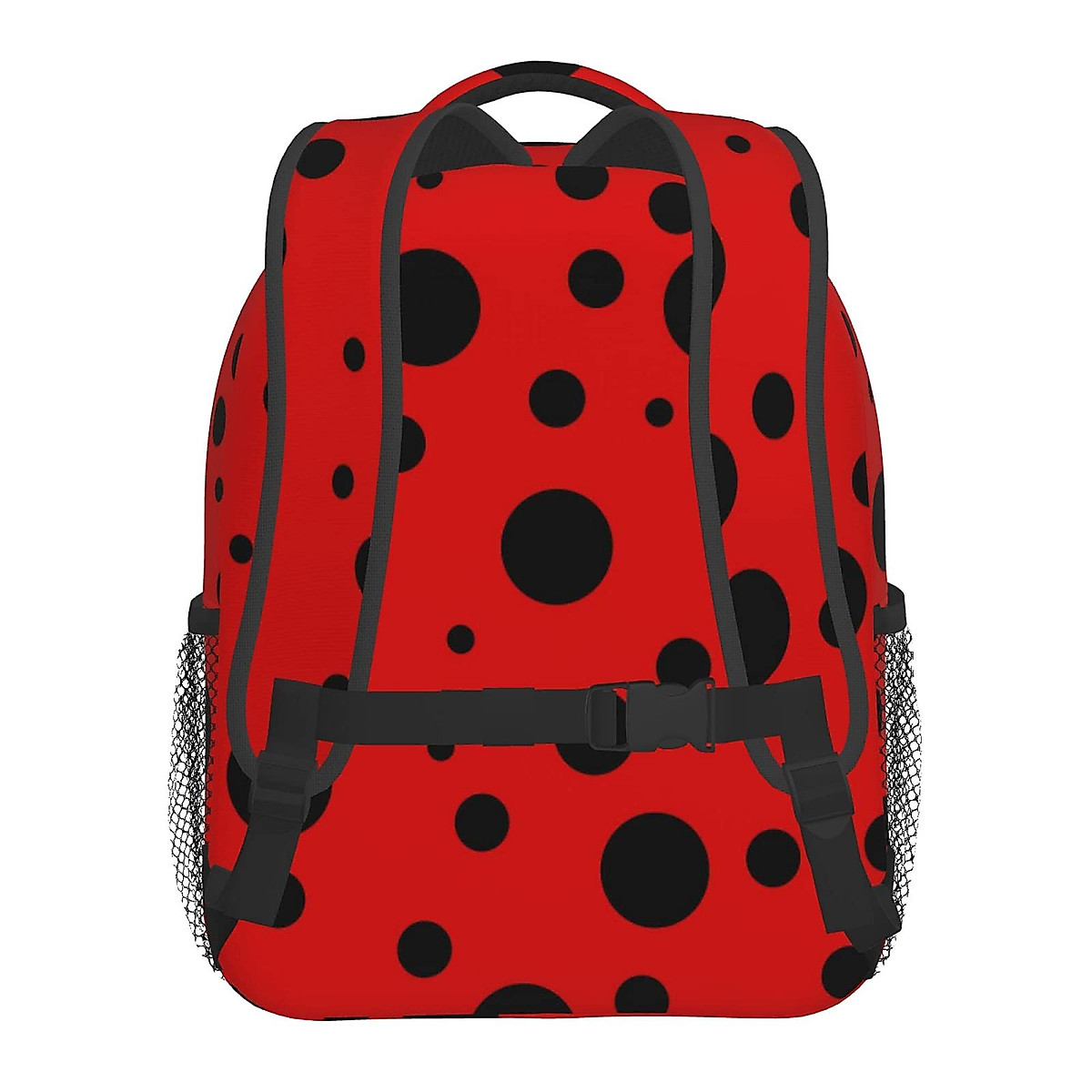 Dujiea 12" Kids Backpack Polka Dot Ladybug Toddler Backpack For Boys Girls, Preschool Kindergarten Schoolbag Nursery Travel Bag With Chest Strap