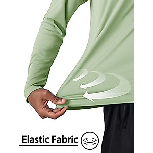 TACVASEN Men's UV Shirt Long Sleeve Swim Sun Protection Tops Running Shirts Outdoor Rash Guard Performance Tee Quick Dry Swimwear for Men Light Green