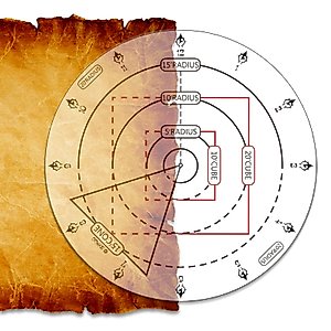 Byhoo Spell AOE Damage Marker DND Area Effect Template - 1" Grid or Hex Tabletop Game Mat RPG Gaming Accessories for Dungeons and Dragons 5E Pathfinder and Other TTRPGs