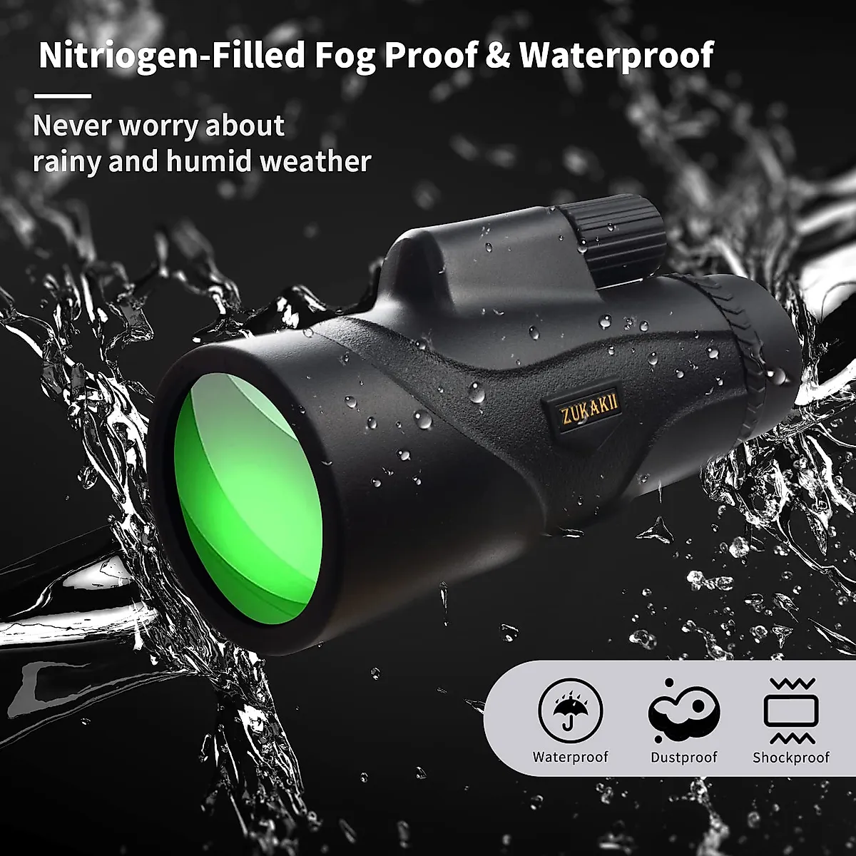 zukakii 12x50 Monocular Telescope, 2021 Mini Waterproof Telescope for Adult with Smartphone Holder & Tripod, BAK4 Prism FMC Lens for Bright Large View Bird Watching Hunting Hiking Camping Travel