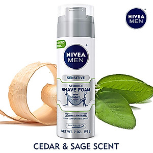 Nivea Men Sensitive Skin & Stubble Shave Foam - Beard Softener For Men - 7 Fl Oz. Can