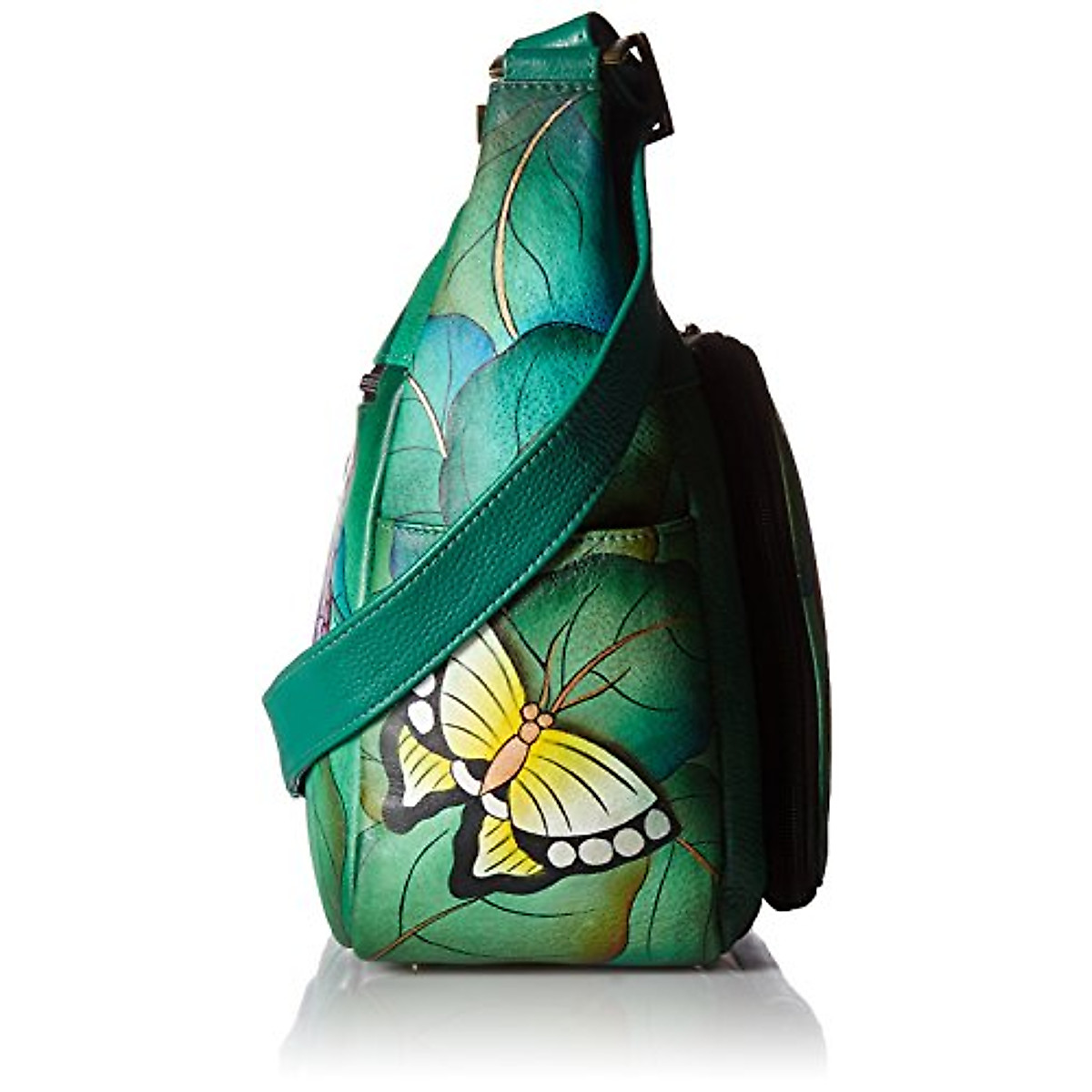 Anna by Anuschka Women's Genuine Leather Large Hobo Handbag | Zip-Top Multi-Compartment Tall Organizer | Summer Wings