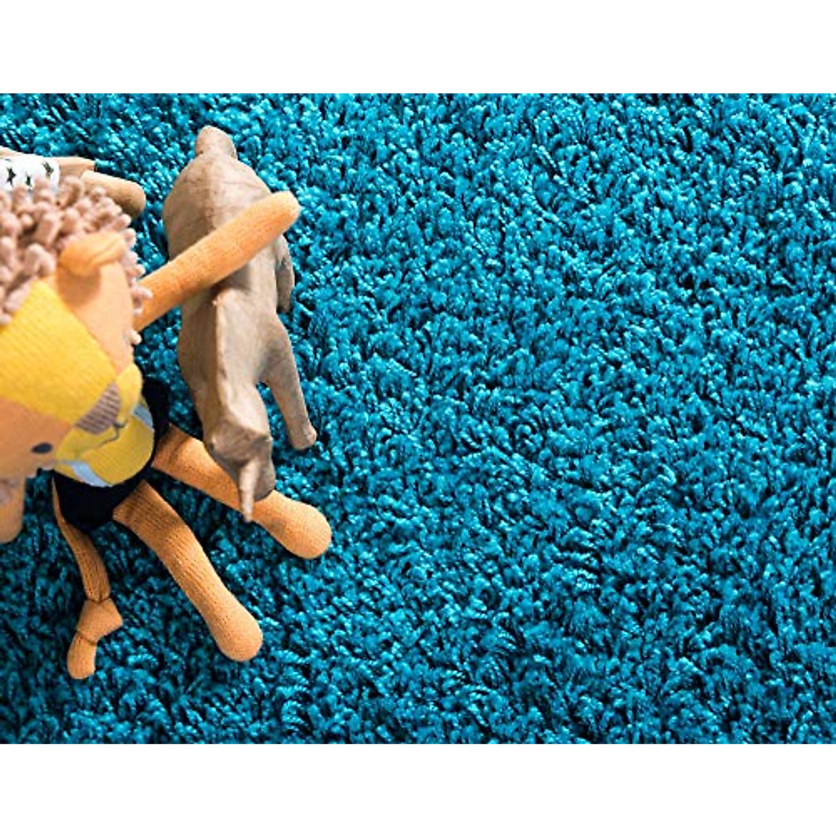 Unique Loom Solid Shag Collection Area Rug (8' x 10' Rectangle, Turquoise)