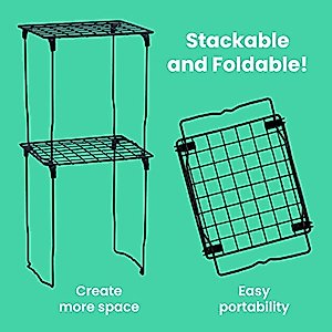 LockerMate Stac-A-Shelf Locker Organizer Shelf, Stackable, Extra Tall, Fits Standard Size School Lockers