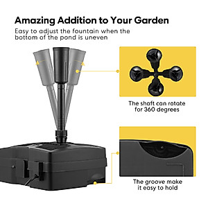 VIVOHOME 530 GPH Submersible Pond Filter Pump Fountain Kits with Sterilizer Suitable for Ponds of 920 Gallons, Water Pump Built In