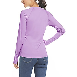 Willit Women's UPF 50+ Sun Protection Shirt Long Sleeve SPF UV Shirt Rash Guard Swim Hiking Fishing Tops Lightweight Purple M