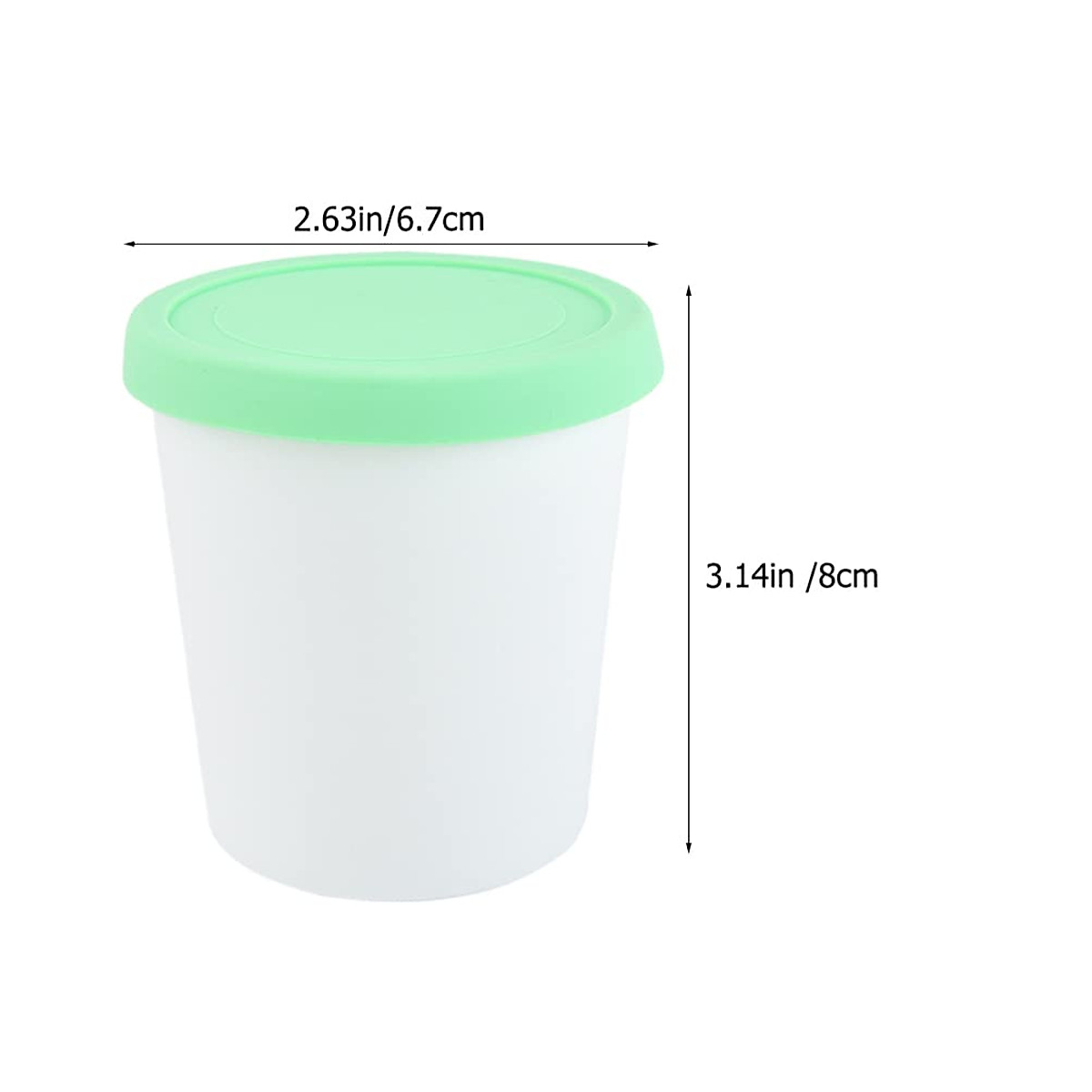 STOBAZA Ice Cream Pint Containers Freezer Storage Tubs with Silicone Lids for Ice Cream, Sorbet, Yogurt and Soup, Reusable Ice Cream Containers for Meal Prep，2.64 x 2.64 x 3.15 inches
