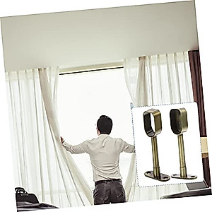 Cabilock 20 pcs Closet Tension Ceiling Shower Lever Support Clo Bar Steel Mounting for Hanger Fitting Organizer and Bracket Rod Holders Pipe Holder Open Curtain Bronzing End Close Towel