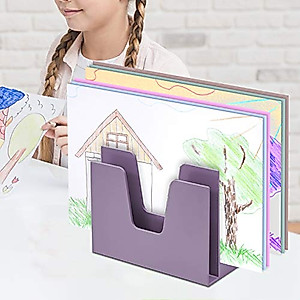 Acrimet Incline Desk File Sorter Step 5 Sections Heavy Duty (Solid Purple Color)