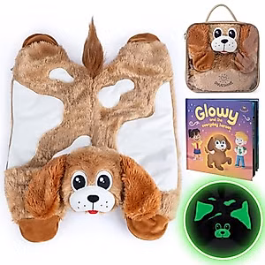 SNUGSHINE Glow in The Dark Weighted Lap Pad, Weighted Hugging Stuffed Animal, Sensory Products Calming, Weighted Lap Animal 4 Lbs, Weighted Lap Pad for Kids