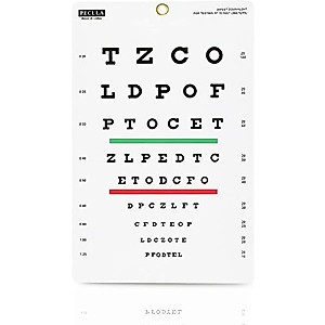 PECULA Eye Chart, Snellen Eye Chart, Wall Chart, Snellen Charts for Eye Exams 10 feet 9 X 14 in.