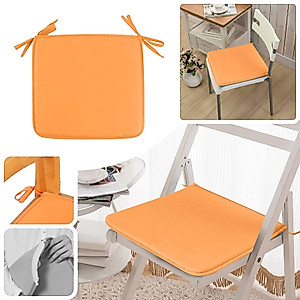 Generic Square Chair Cushion, Outdoor Chair Cushions Waterproof, Patio Chair Cushions for Outdoor Furniture Thick Outdoor Cushions for Chairs, Kitchen, Dining Room, Office, Patio Chairs (Orange)