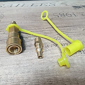 AuPro 1/4 Gas Port Plug and Dust Cap 1/4In Quick Disconnect Connect Propane Natural LP, Yellow, 3/8In