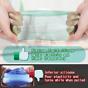 DeliOne Silicone Stretch Lids for Kitchen Food Storage – Durable,Reusable + Expandable Bowl Covers for Cup or Square Containers, Freezer, Microwave,and Dishwasher Safe,Mixing Size, 6-Pack, Color