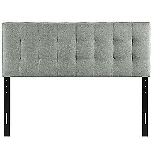 Modway Lily Tufted Linen Fabric Upholstered King Headboard in Gray