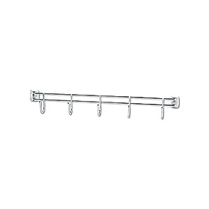 Alera ALESW59HB424SR 24 in. Deep 5-Hook Bars for Wire Shelving - Silver (2-Piece/Pack)