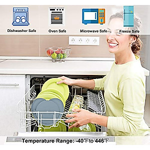 Suction Plate, Socub Silicone Plate for Baby and Toddler, Unbreakable Non-Slip Kids Plates with Spoon and Fork, BPA Free, Dishwasher and Microwave Safe, Ether