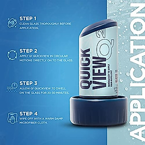 GYEON Quartz QuickView - Easy-to-Use Ceramic Coating for Glass - Extremely Hydrophobic - Professional Grade Ceramic Coating - Applies in Seconds - Perfect Addition to Your Car Detailing Kit