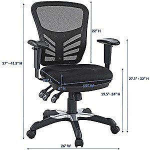 Modway EEI-757-BLK Articulate Ergonomic Mesh Office Chair in Black