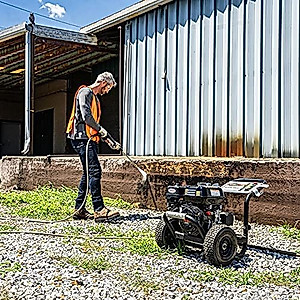 SIMPSON Cleaning PS3228 PowerShot 3300 PSI Gas Pressure Washer, 2.5 GPM, Honda GX200 Engine, Includes Spray Gun and Extension Wand, 5 QC Nozzle Tips, 5/16-inch x 25-foot MorFlex Hose