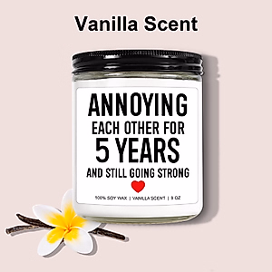 Younift 5 Years Candle, 5 Year Anniversary, Gifts for Her, Him, Gift for Men, 5 Year Wedding Anniversary, 5 Year Marriage, 5th Anniversary, Gifts for Wife, Husband, Couple, Funny Gifts