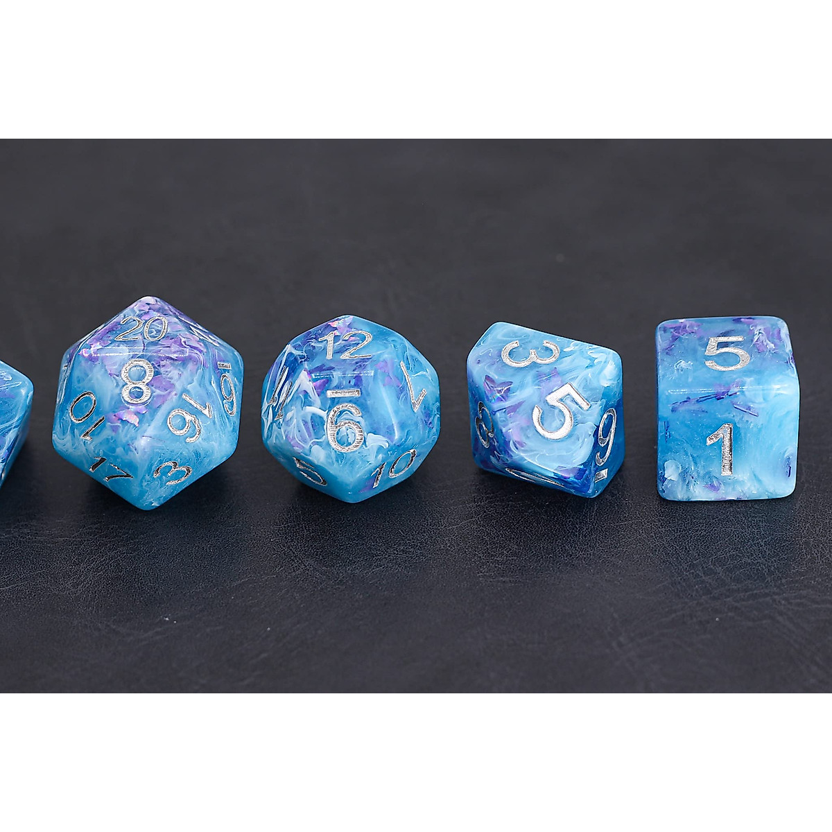 3DEGOS Blue Butterfly DND Dice Set for Dungeons and Dragons Gifts, D&D, D and D, Pathfinder, Accessories, D20, Polyhedral, Resin Dice, Metal, Dice Tray, Tower, Bag, Box