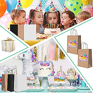 Paper Bags,30PCS Kraft Paper Bags 8.27x4.13x10.7Inch,Black Paper Gift Bags,Black Paper Bags with Handles,Shopping Bags Retail Bags Bulk for Small Business,Boutique,Grocery,Birthday Wedding Party Favor