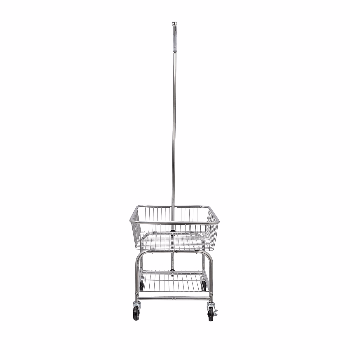 Household Essentials 6028-1 Rolling Laundry Cart with Hanging Bar - Chrome Finish