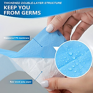 30 Pcs Travel Disposable Toilet Seat Cover,Waterproof Individually Wrapped Portable Travel Toilet Seat Covers,Portable Public Toilet Protector for Public Restrooms,Airplane,Camping,Cruise,Train(Blue)