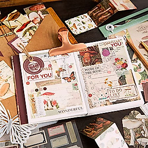 Aesthetic Scrapbook Kit, Scrapbooking Supplies Stickers, Bullet Junk Journal Kit Journaling Stationery, A6 Grid Notebook, Mushroom DIY Journaling Supplies, Scrapbook Gift for Teen Girl Kid Women