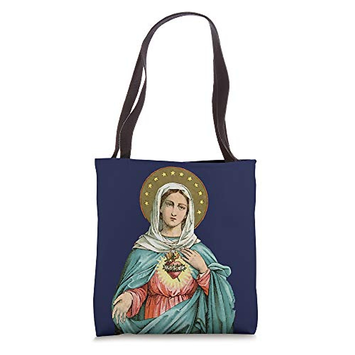 Immaculate Heart of Mary Our Blessed Mother Catholic Vintage Tote Bag