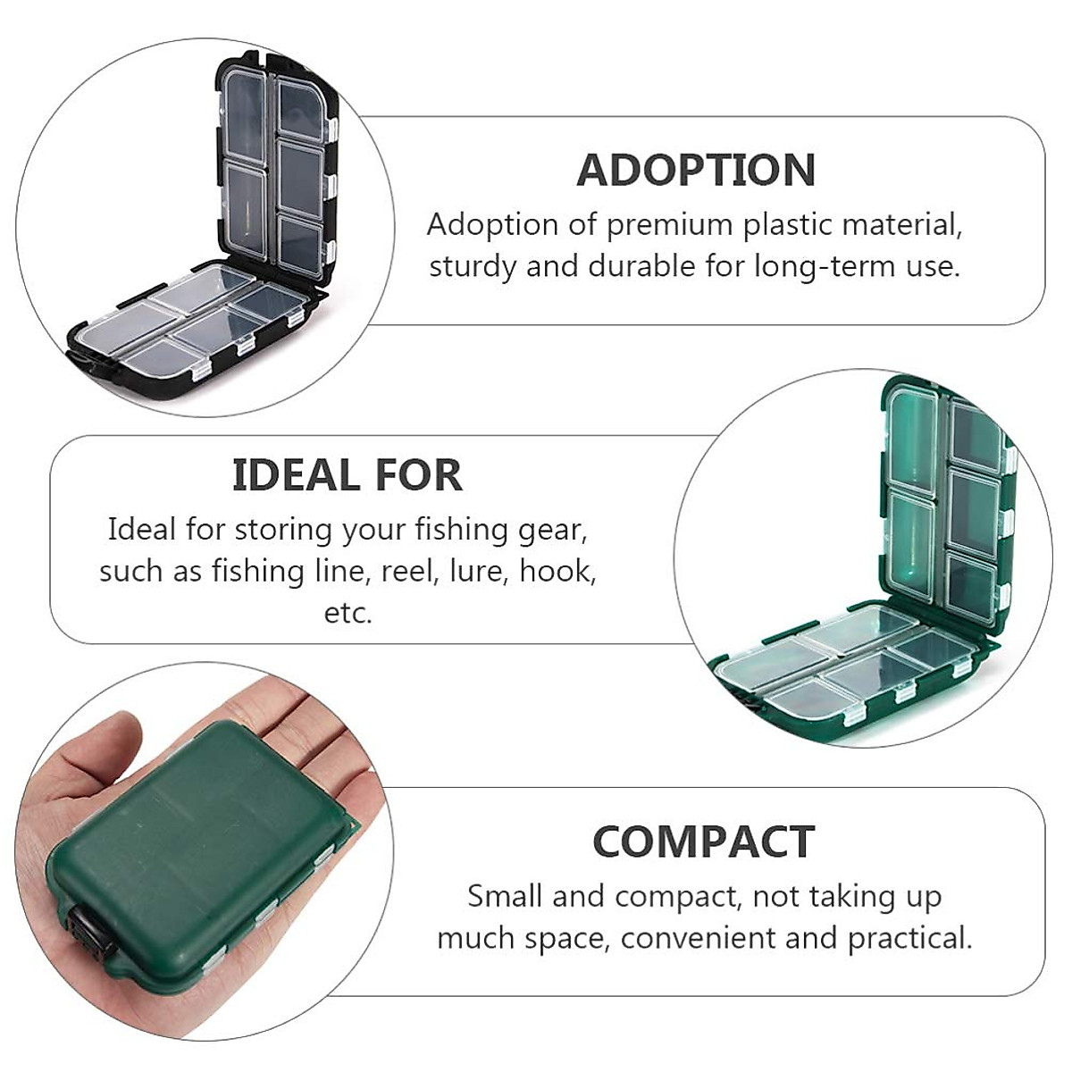 BESPORTBLE 2Pcs Box Storage Box Fishing Lure Storage case multiuse Tool Fishing Lure Compartment Fishing Supplies Fishing Bait Fishing Hook Storage Case Fishing Hook Box Multipurpose Plastic