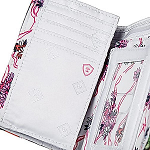 Vera Bradley Women's Cotton Riley Compact Wallet With RFID Protection, Hope Blooms - Recycled Cotton, One Size