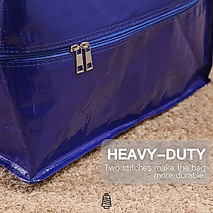 ATBAY Moving Bags Heavy Duty Extra Large Storage Bags with Zipper and Strong Handles for Clothes/Shoes/Blanket, 8PACK Blue