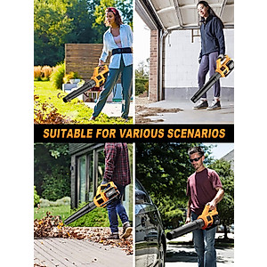 EWORK Cordless Leaf Blower 21V Electric Leaf Blower with (2) 3.0Ah Batteries and Fast Charger, Variable Speed, Turbo Mode, Battery Powered Handheld Leaf Blowers for Lawn Care and Clearance Yard Leaves