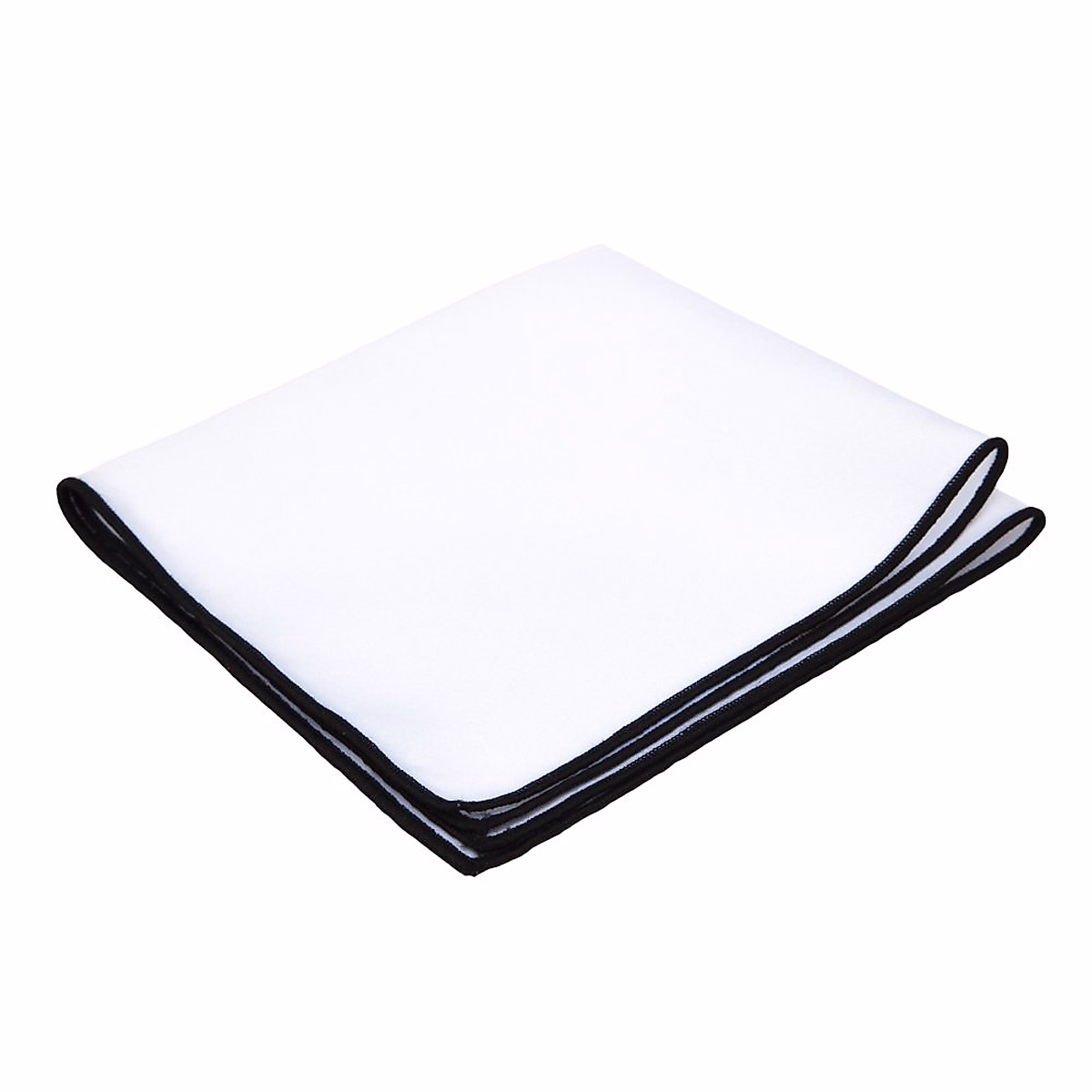 Flairs New York Gentleman's Essentials Weekend Casual White Pocket Square (White/Midnight Black)