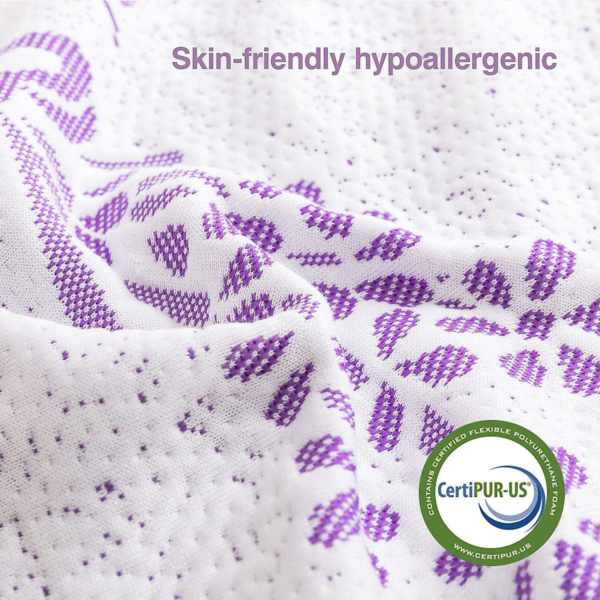 Hcore 10 Inch King Memory Foam Mattress,Cooling Lavender Mattress in a Box,Medium-Firm Mattress Made in USA,Pressure Relief & Temperature Regulation,Fiberglass-Free,CertiPUR-US Certified