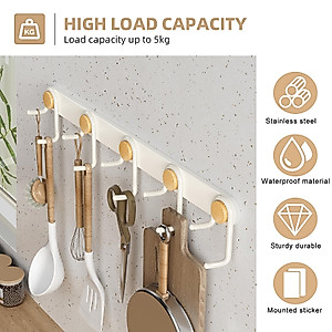 Coat Hooks for Wall, Key Holder Wall Mount, Coat Rack Wall Mount, Wall Adhesive Hooks, Hooks for Hanging Hat Towel Purse Robes Mudroom Bathroom Entryway